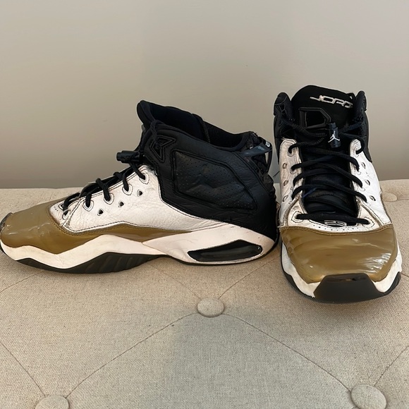 Nike | Shoes | Nike Air Jordans Goat B Loyal Black White Metallic Gold ...